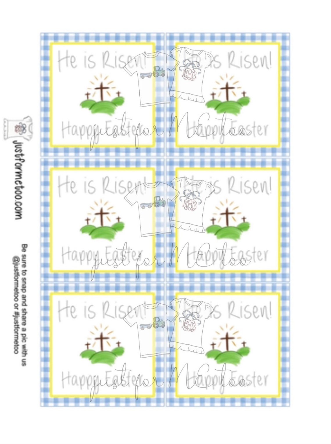 Easter Printable Tags Instant Download He is Risen Tags - Etsy
