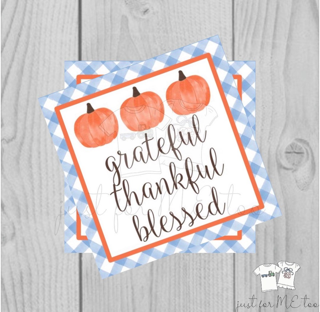 Thanksgiving Printable Tags, Instant Download, Grateful Thankful ...