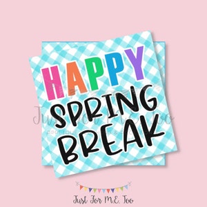 Happy Spring Printable Tag Bundle, Spring Digital Tags, Spring Break ...