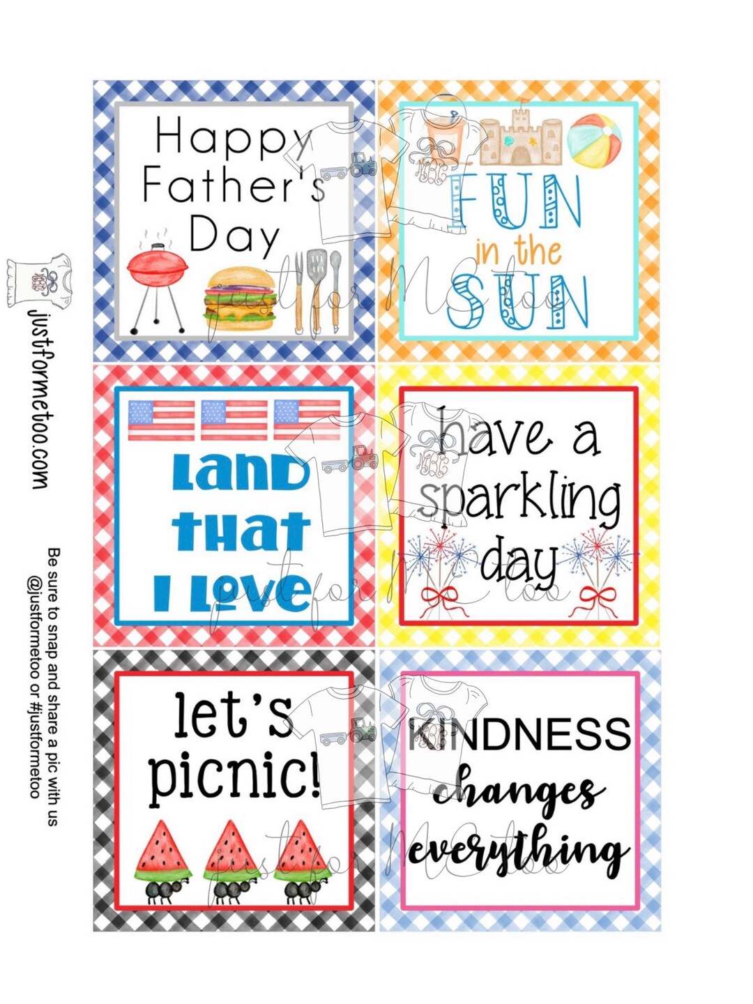 June Bundle Printable Tag Bundle, Digital Tags, Gift Tag, Summer Tag ...
