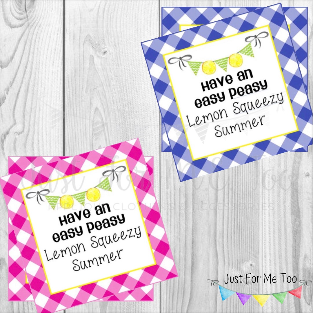 Instant Download Printable Summer Tag, Lemon Tag, Easy Peasy Summer Tag ...