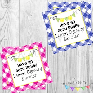 Instant Download Printable Summer Tag, Lemon Tag, Easy Peasy Summer Tag ...