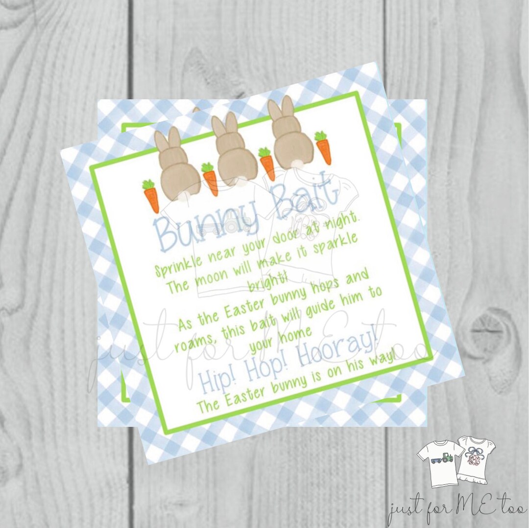 Easter Bunny Printable Tags, Easter Favor Tags, Bunny Bait, Happy ...