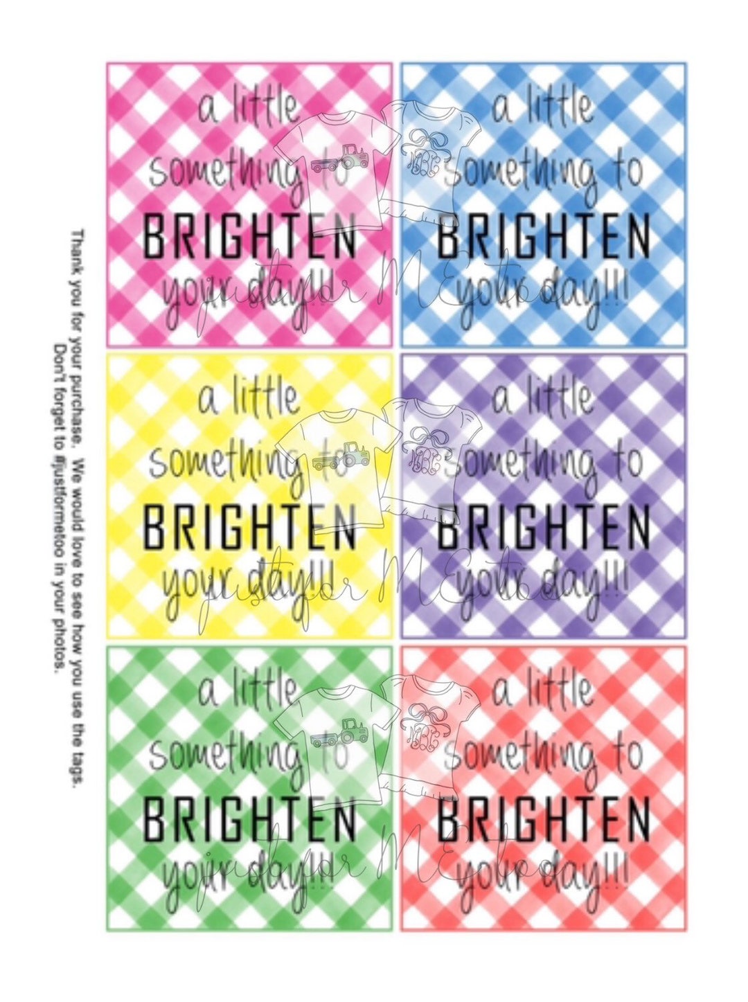 Printable Tags, Brighten Your Day, Instant Download, Girlfriend Tags ...