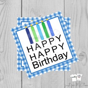 Happy Birthday Digital Tags, Printable Party Tags, Birthday Printable ...