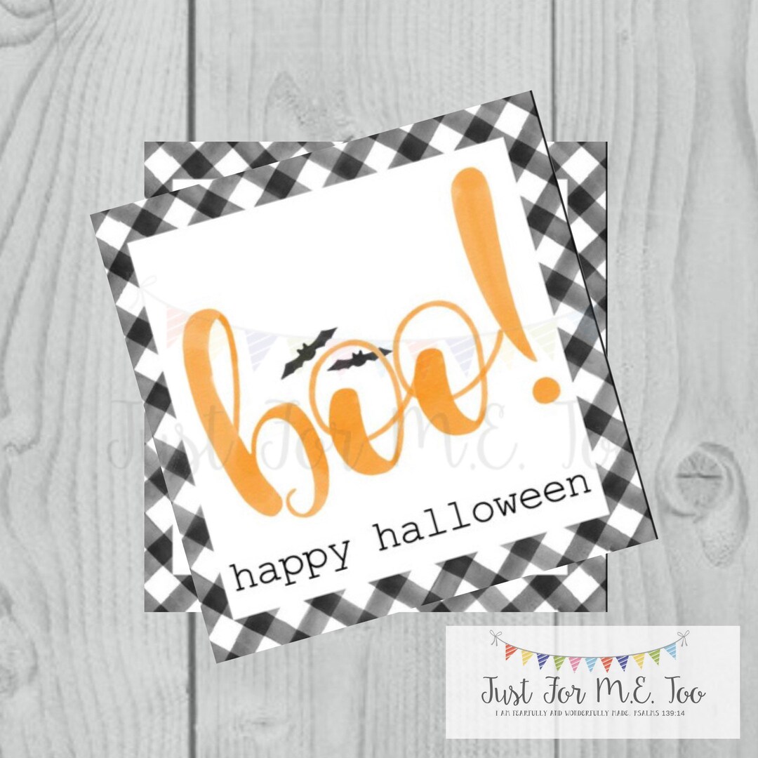Halloween Printable Tags, Instant Download, Boy Boo Tags, Square Gift ...