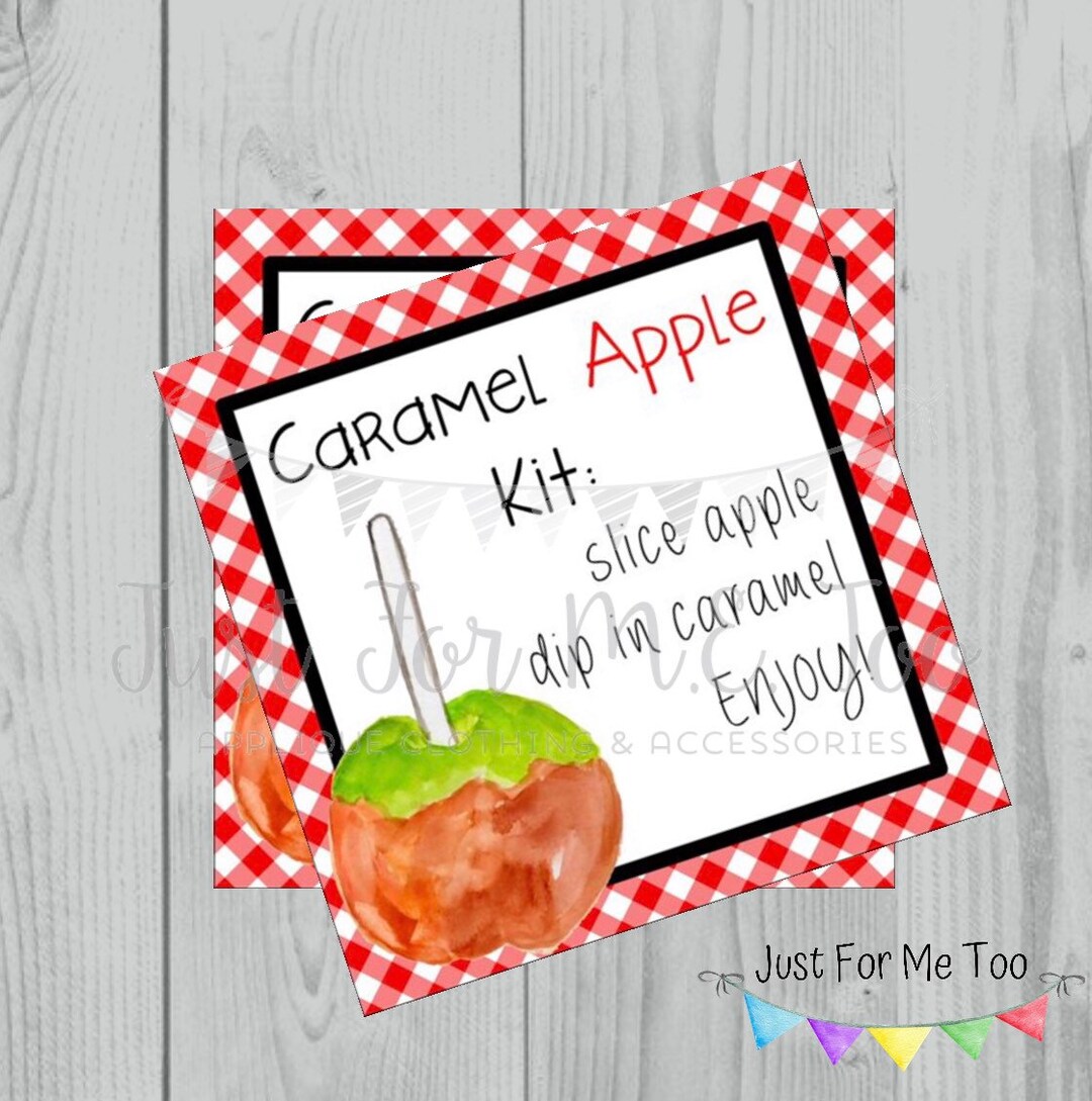 Caramel Apple Printable Tags, Caramel Apple Kit, Instant Download, Fall ...