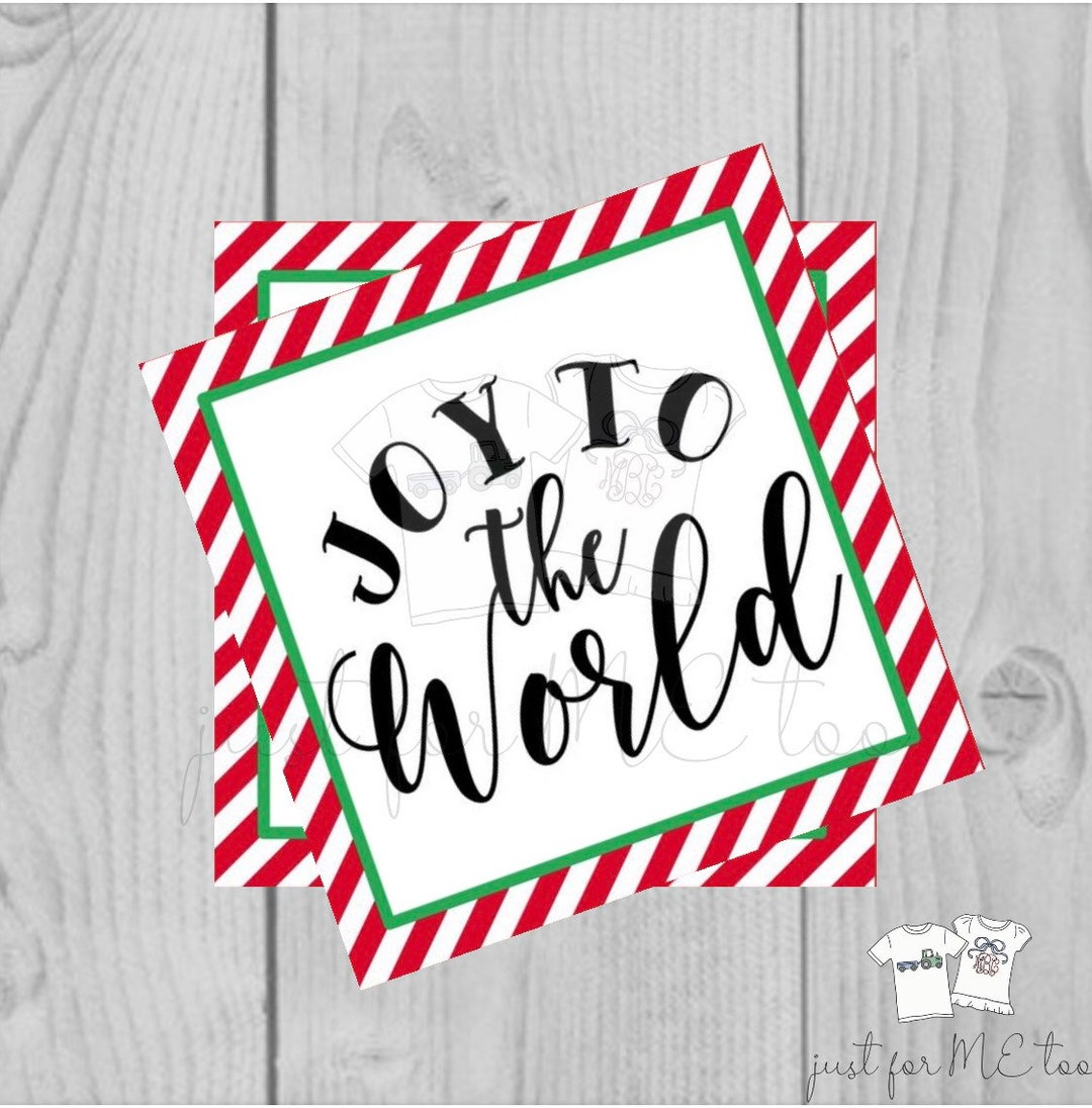 Joy to the World Christmas Printable Tags, Instant Download, Square ...