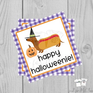 Halloween Dog Printable Tags, Instant Download, Halloween Tags, Square ...