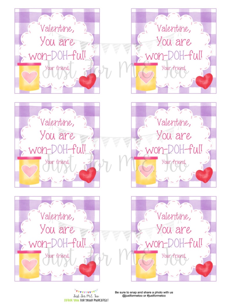 Printable Valentine Tags Cards for Kids Valentine's Day - Etsy