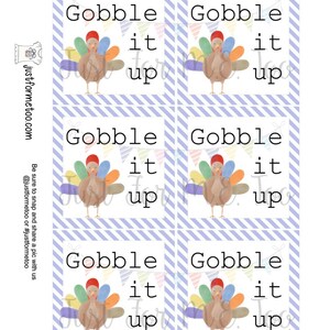 Thanksgiving Printable Tags, Instant Download, Fall Tags, Turkey Gift ...