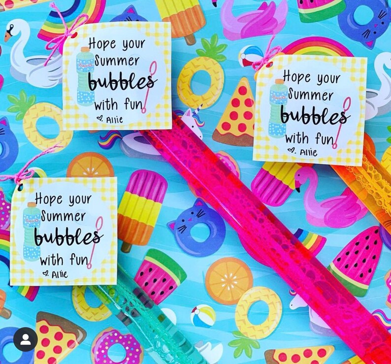 Instant Download Printable Bubble Tag Summer Party Tag | Etsy