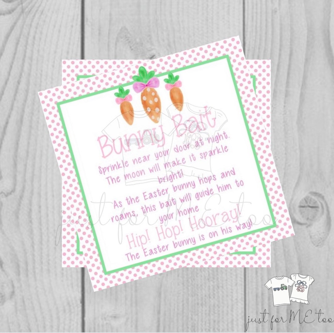 Easter Bunny Printable Tags, Easter Favor Tags, Bunny Bait, Happy ...