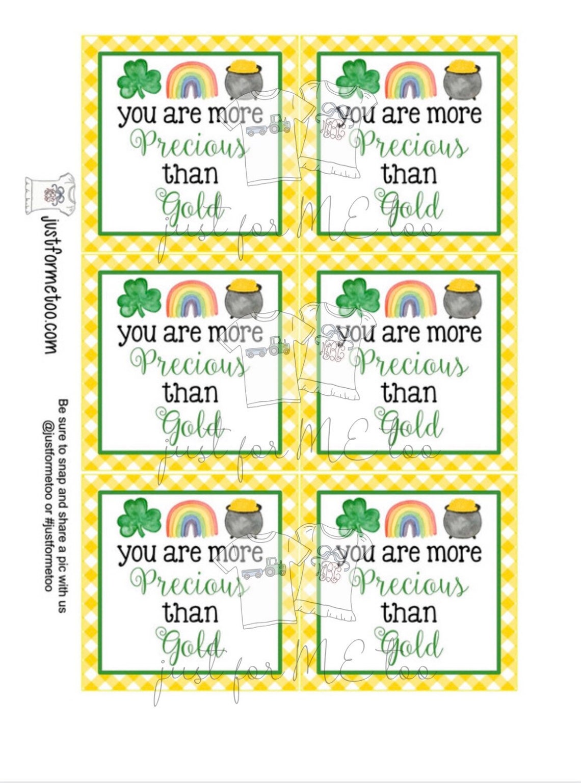 St. Patrick's Day Printable Tags Instant Download More - Etsy