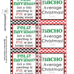 Christmas Printable Tag, Feliz Navidad, Nacho Average Christmas ...