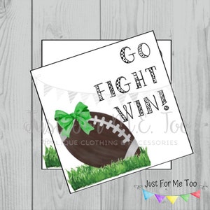 Football Printable Tags, Go Fight Win, Instant Download, School Tags ...
