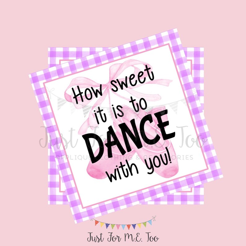 Ballet Recital Gift Tags: Printable Square Dance Tags (JPEG) - Etsy