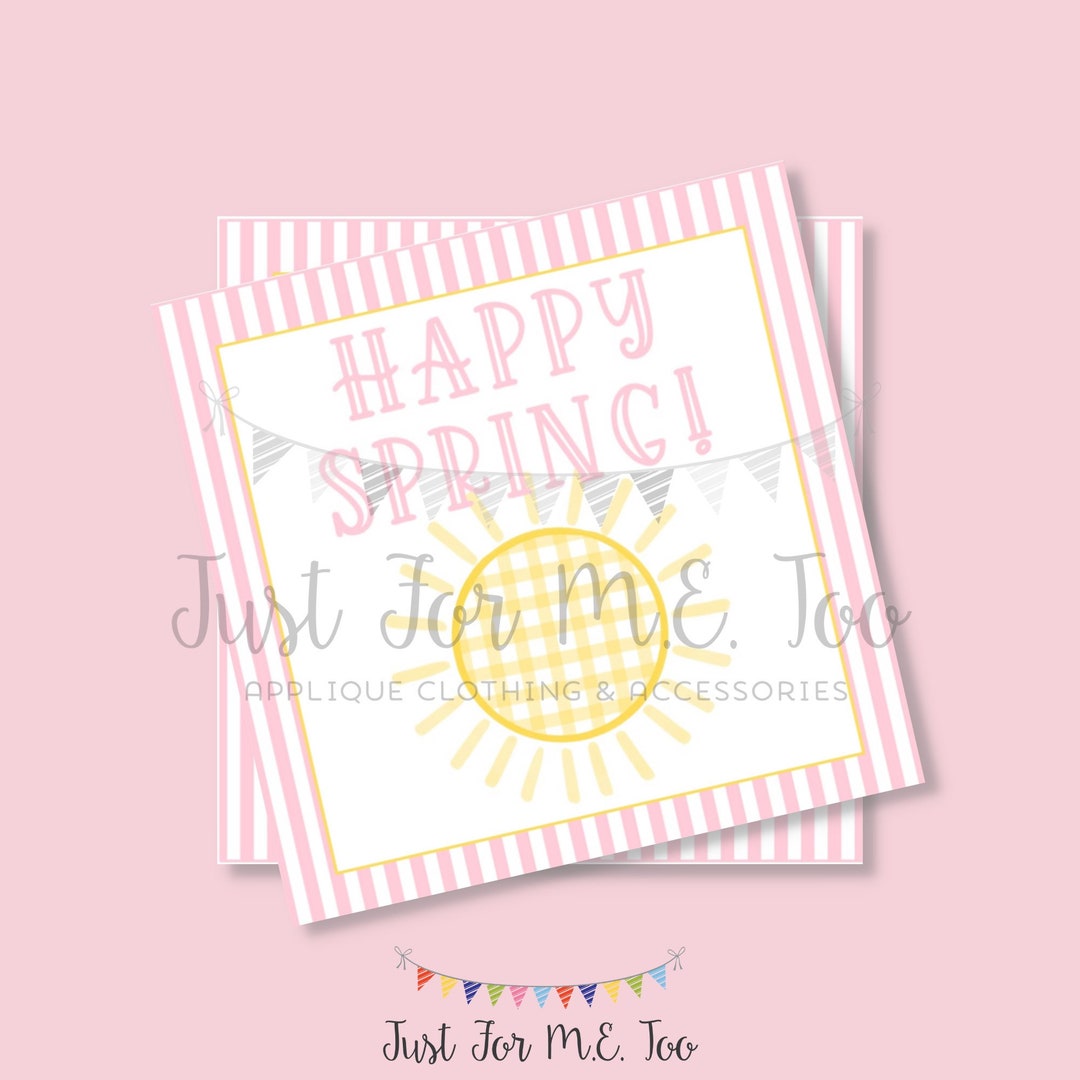 Happy Spring Printable Tags, Happy Spring Tag, Instant Download ...