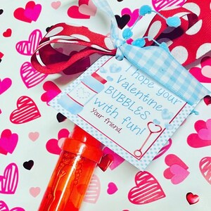 Valentine Printable Bubble Tag, Valentine's Day Tag, Bubbles Printable ...