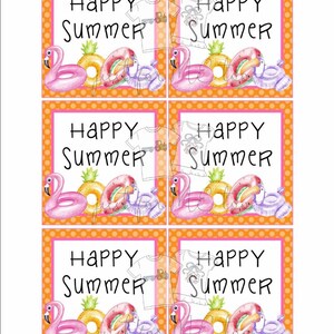 Happy Summer Printable Tags, Floating Into Summer, Instant Download ...