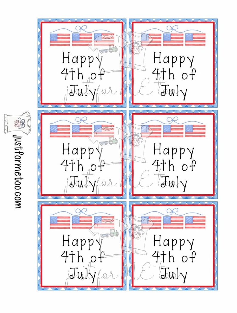 Instant Download Printable 4th of July Tag American Flag Tag | Etsy