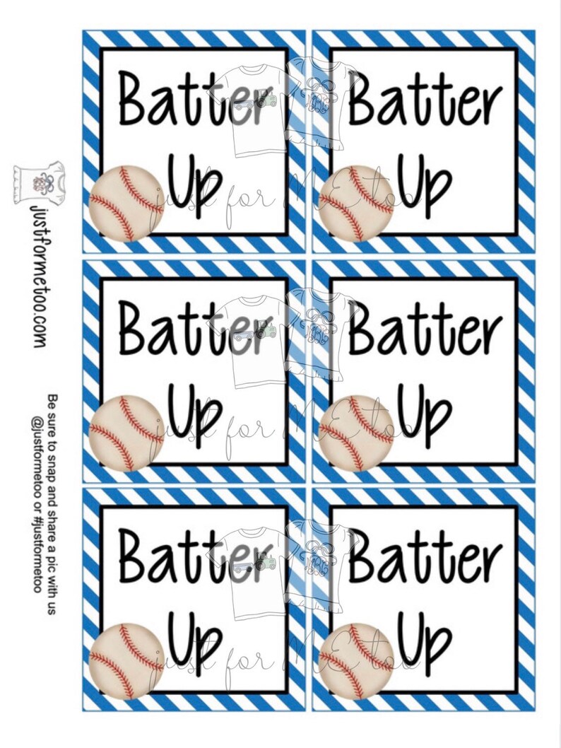Printable Tags, Instant Download, Baseball Tags, Softball Tags, Square ...