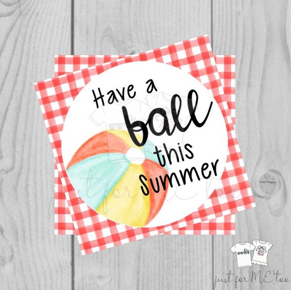 Instant Download Printable Beach Ball Tag Summer Party Tag - Etsy