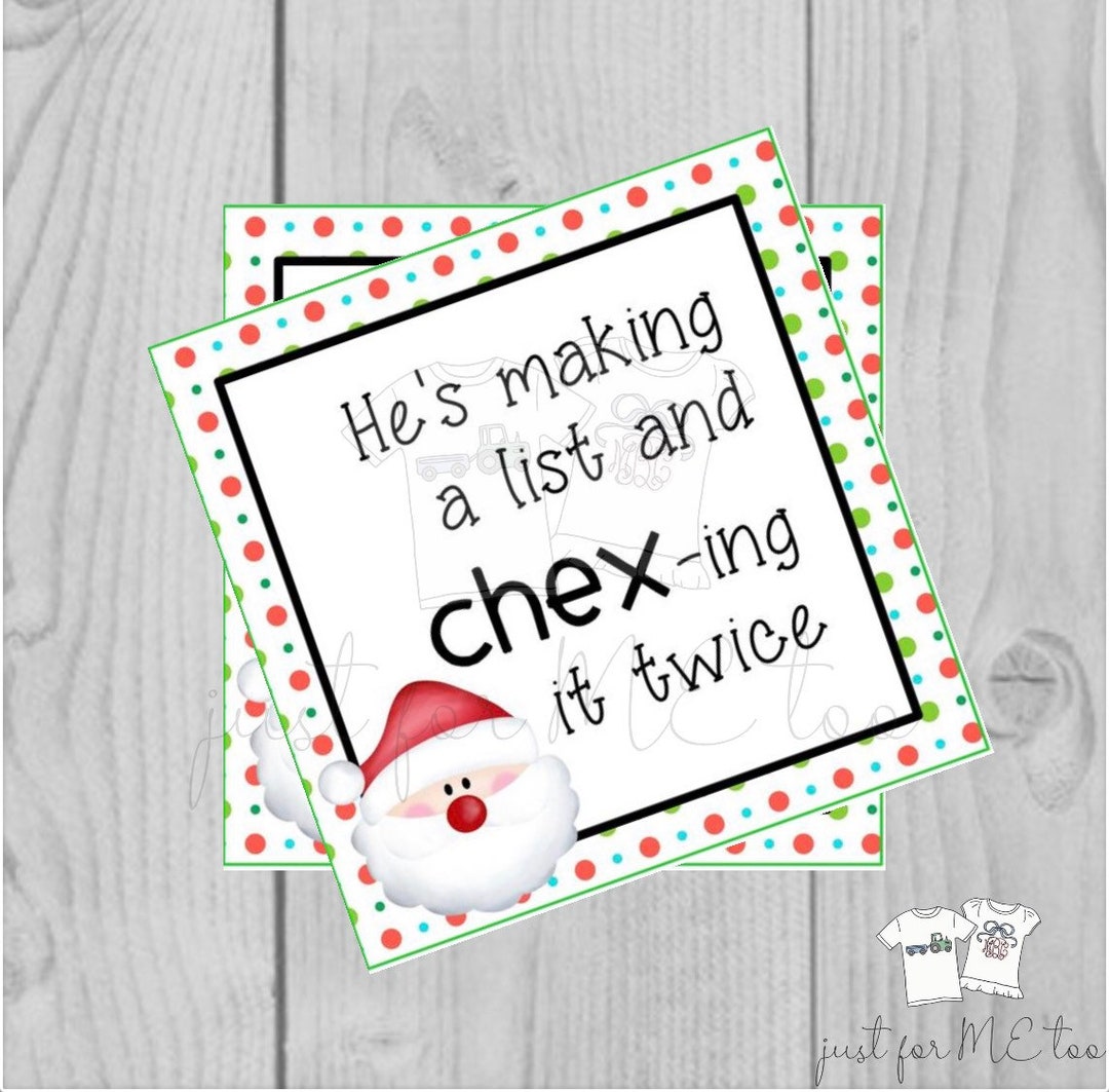Christmas Printable Tags, Chex-ing It Twice, Merry Christmas Tag, Chex ...