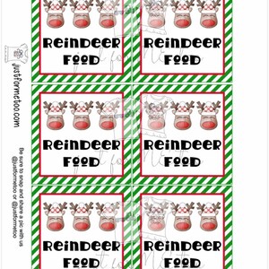 Reindeer Food Printable Tags, Instant Download, Christmas Tags, Square ...