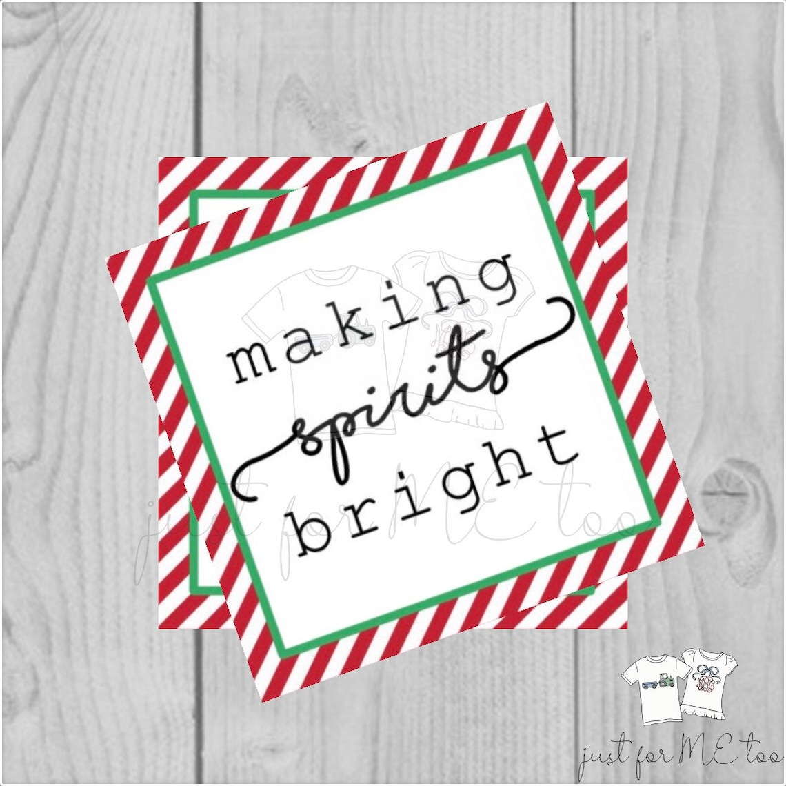Making Spirits Bright Christmas Printable Tag Instant - Etsy