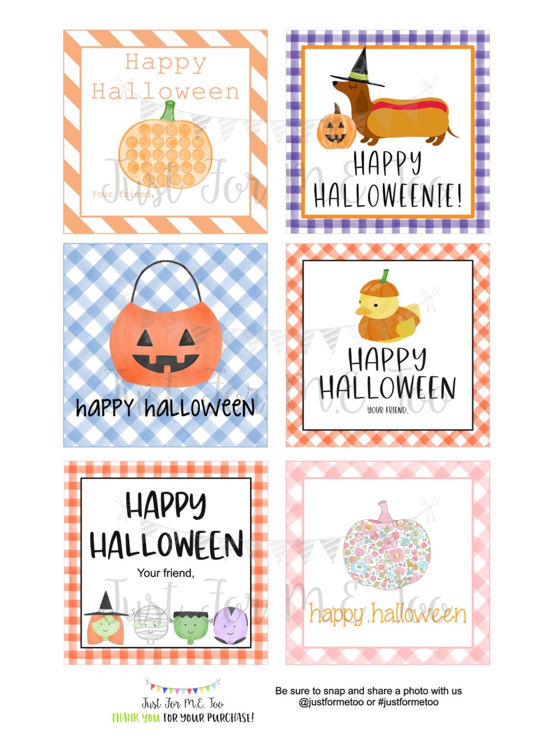 Halloween Printable Tags, Instant Download, Happy Halloween Tags ...
