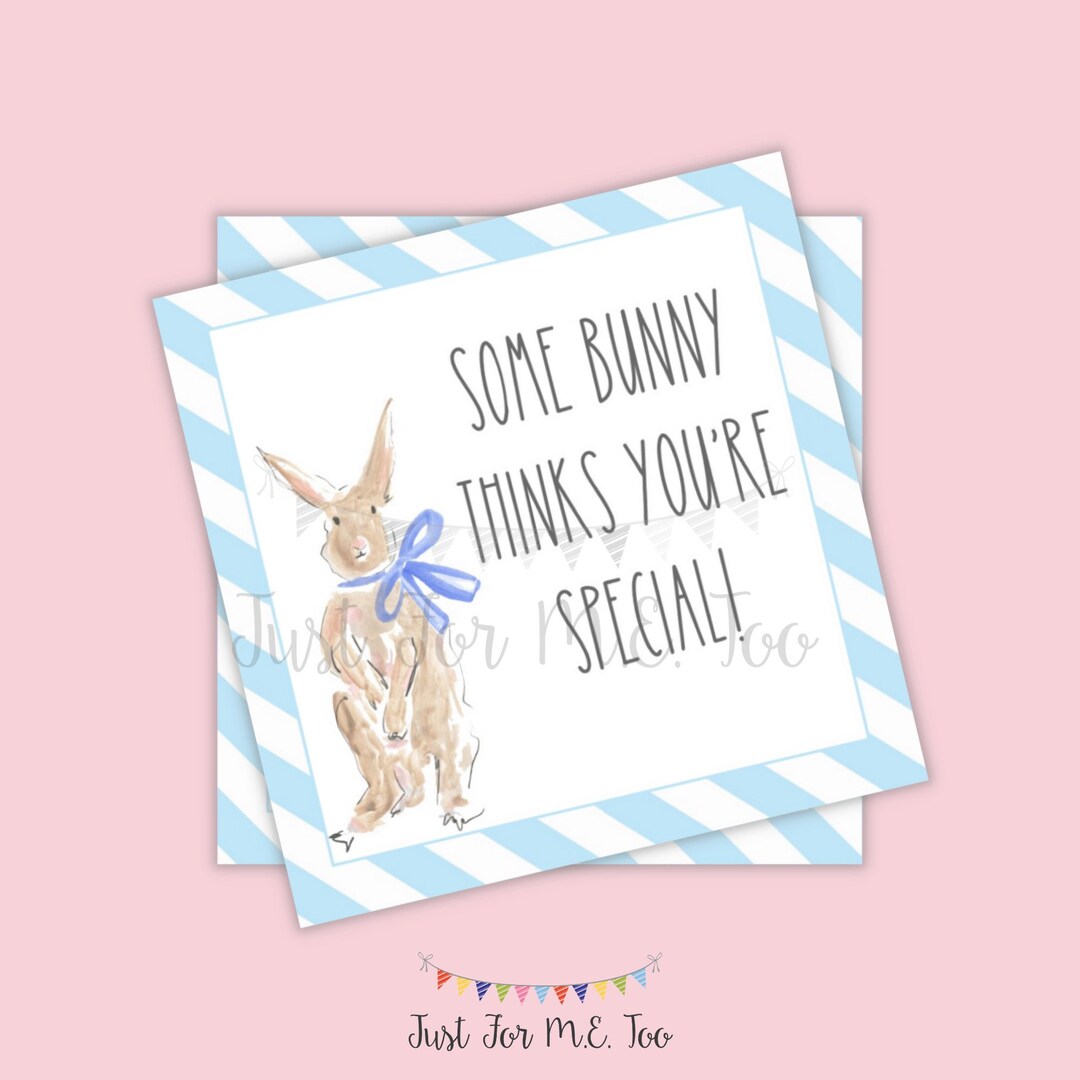 Easter Bunny Printable Tags, Instant Download, Easter Tags, Square Gift ...