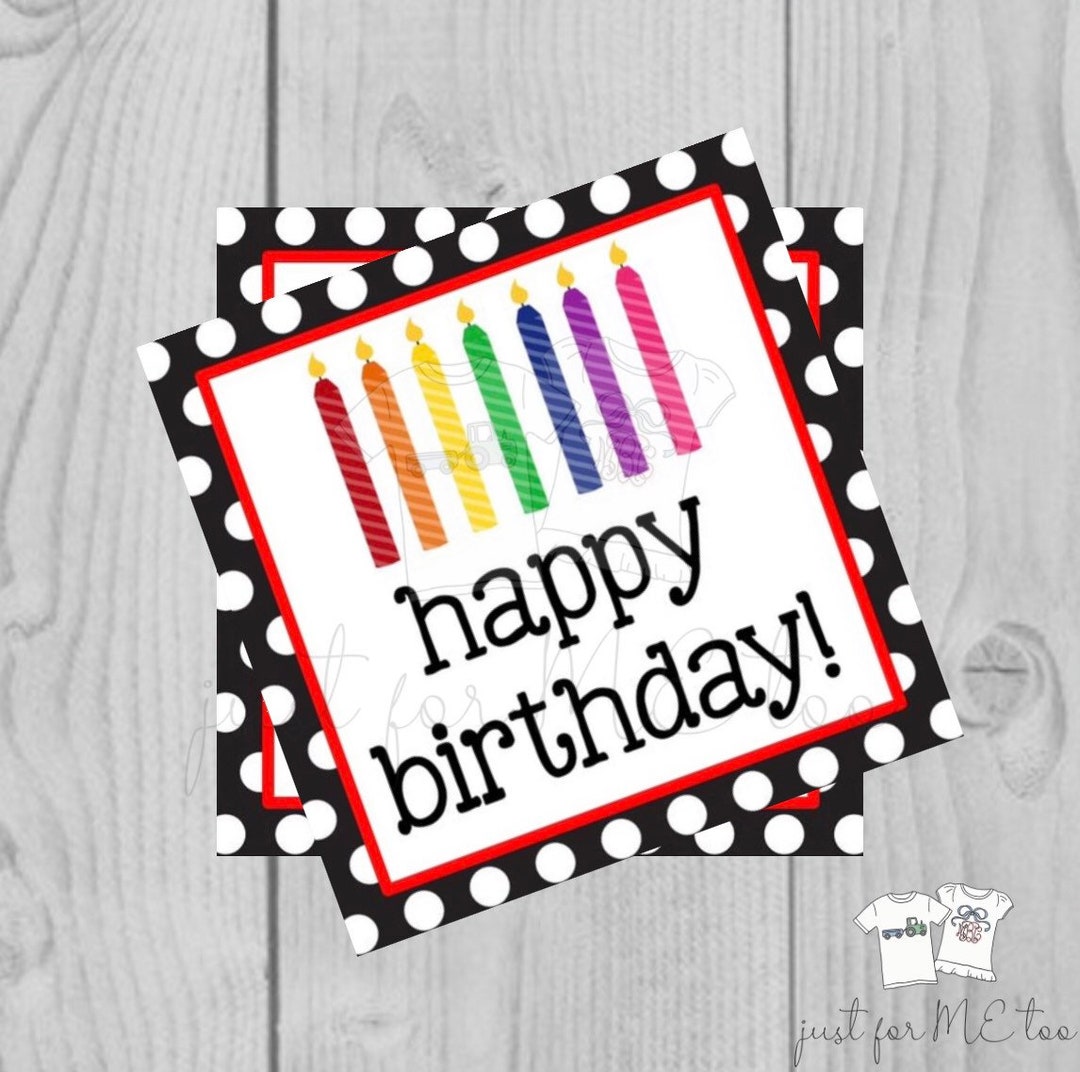 Happy Birthday Digital Tags, Printable Party Tags, Birthday Printable ...