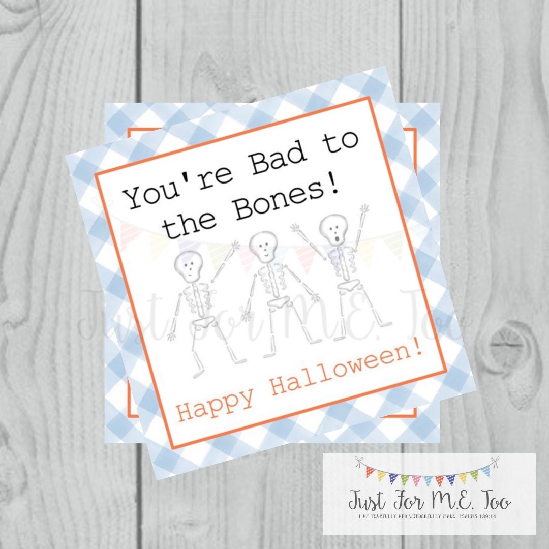 Halloween Printable Tags, Instant Download, Skeleton Tags, Square Gift ...