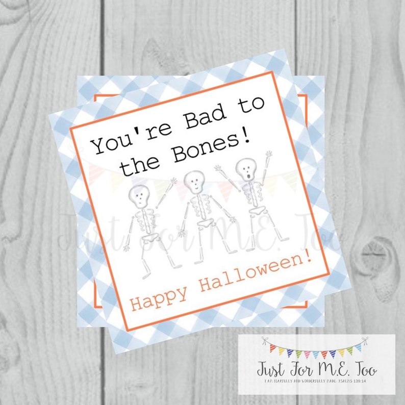 Halloween Printable Tags Instant Download Skeleton Tags - Etsy