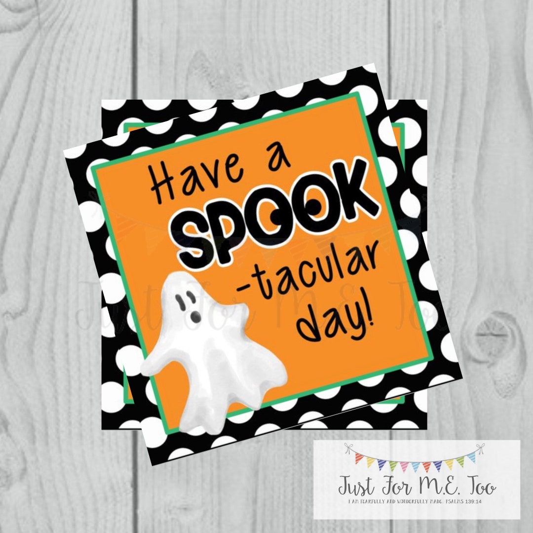 Halloween Printable Tags, Instant Download, Boy Ghost Tags, Square Gift ...