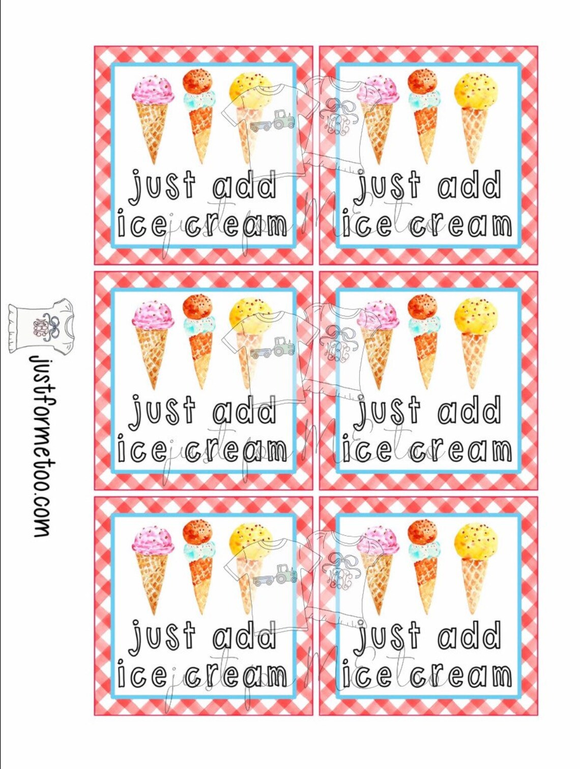 Instant Download Printable Ice Cream Bundle, Printable Tag, Instant ...
