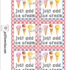 Instant Download Printable Ice Cream Bundle, Printable Tag, Instant ...