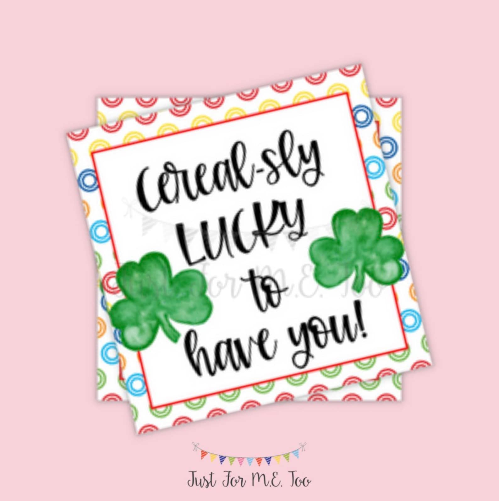 Cerealsly Lucky Printable Tags Instant Download Lucky Friend | Etsy
