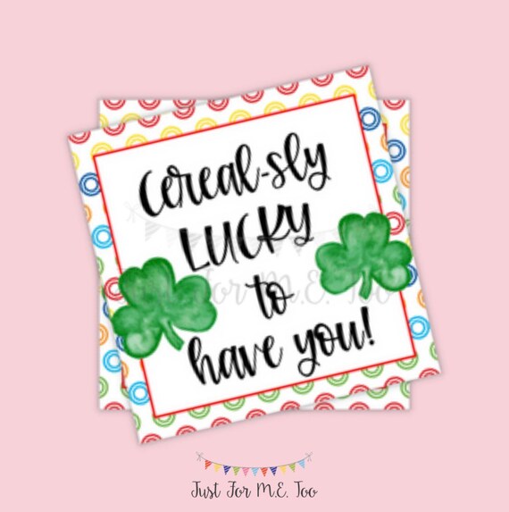 Cerealsly Lucky Printable Tags Instant Download Lucky Friend | Etsy