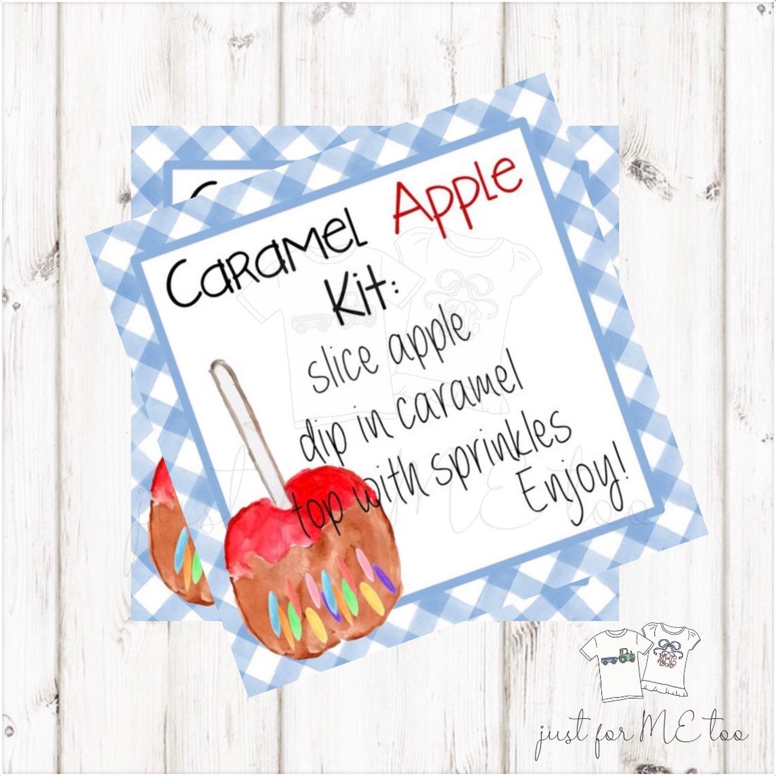 Caramel Apple Printable Tags Caramel Apple Kit Instant | Etsy
