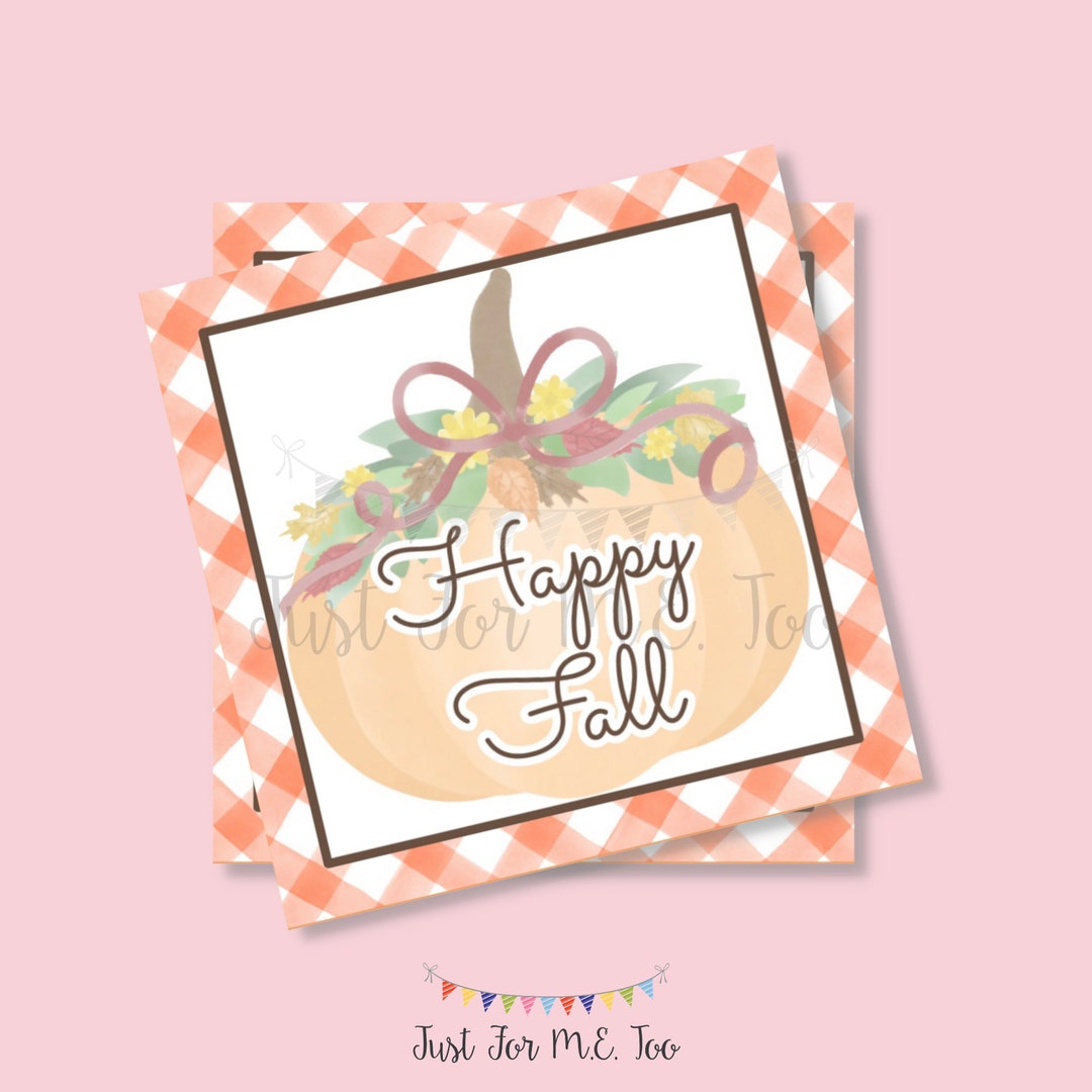 Pumpkin Happy Fall Printable Tags: Autumn Gift (PDF) - Etsy