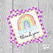 Rainbow Printable Tags, Instant Download, Thank You Tags, Square Gift ...