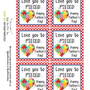 Father's Day Printable Tags, Instant Download, Father's Day Tags, Heart ...