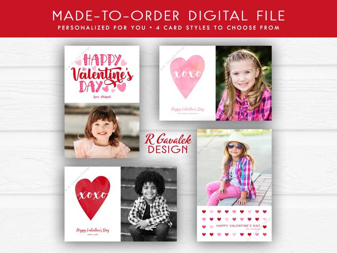 Classroom Valentine Photo Card 4x6 Inch Classroom Valentines ...