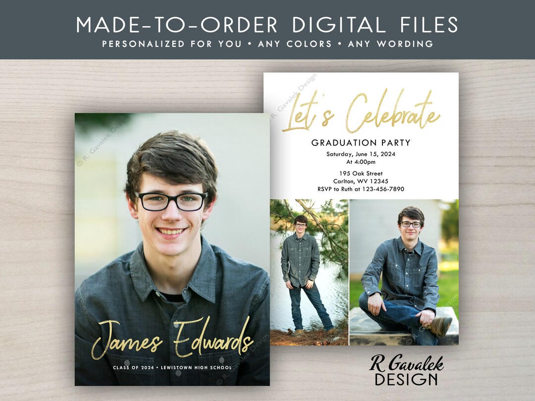 Graduation Party Invitation Personalized Printable Photo Graduation ...