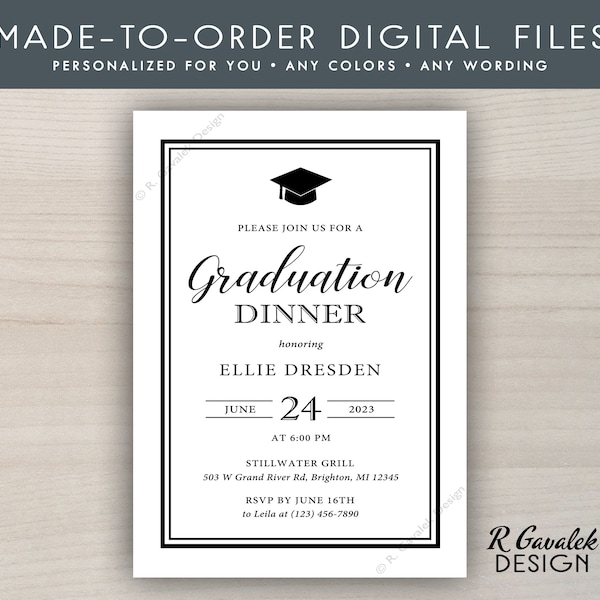 Graduation Dinner Invitation - Etsy