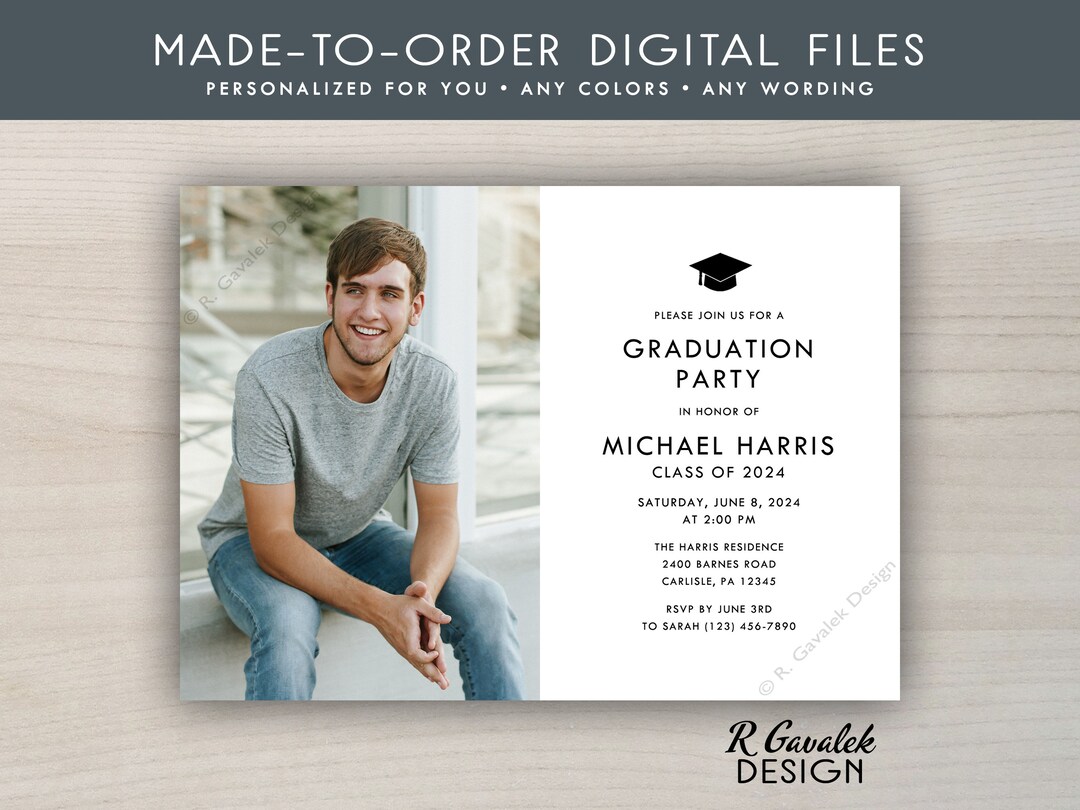 Graduation Party Invitation | Personalized Printable | Photo Graduation ...