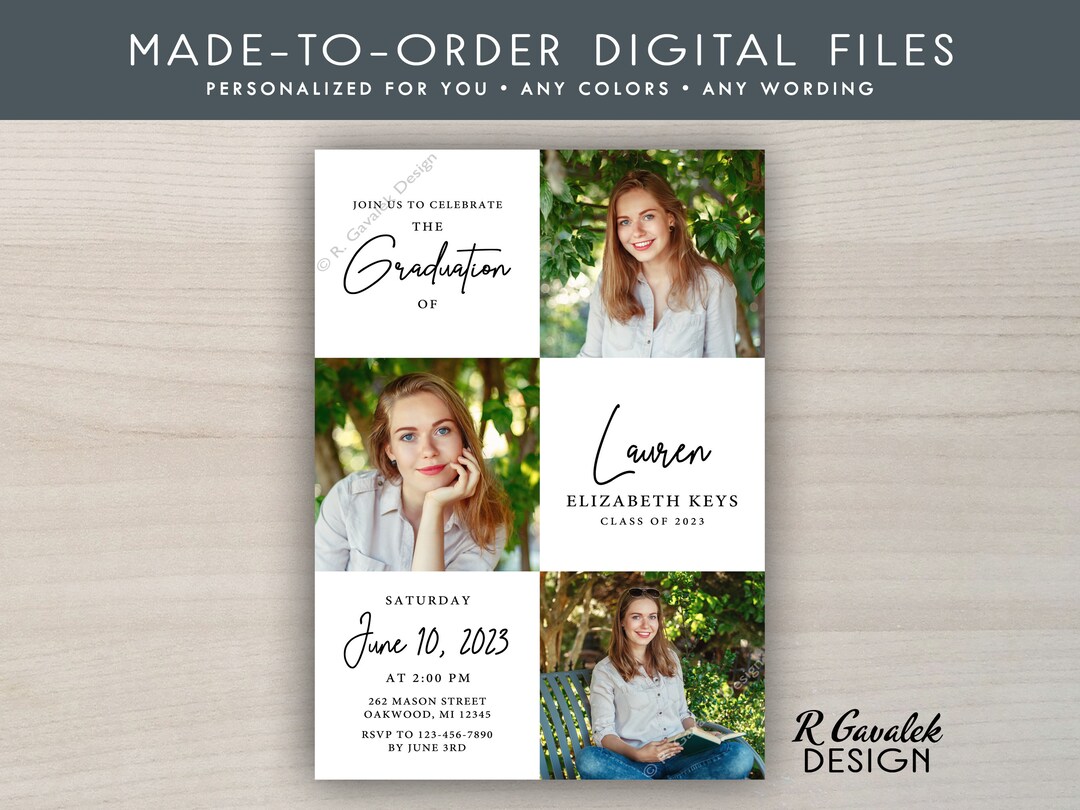Graduation Party Invitation Personalized Printable Photo - Etsy
