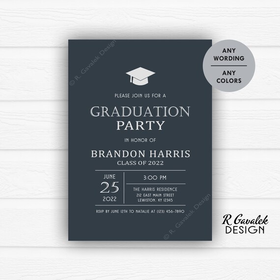 Graduation Party Invitation Personalized Printable Custom | Etsy